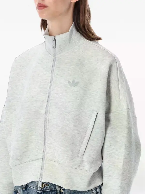 Adidas Spacer Logo-embroidered Striped-sleeve Sweater