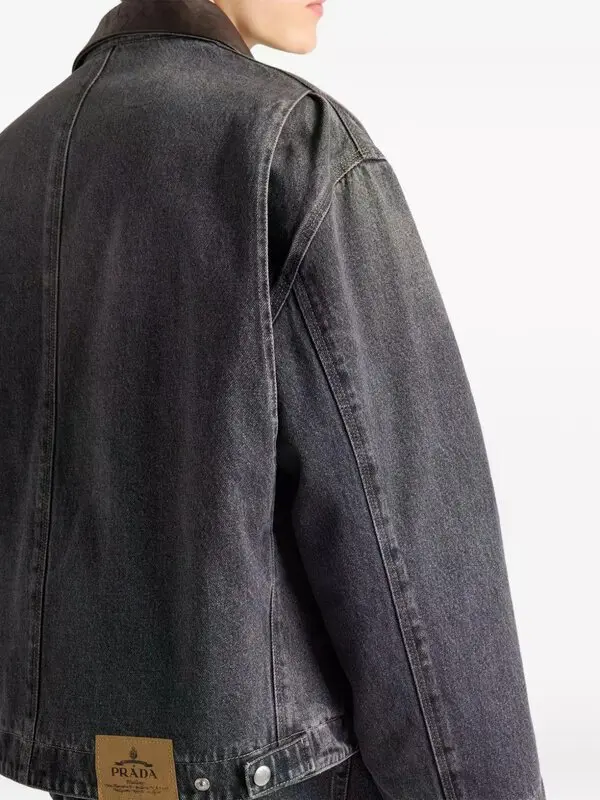 Prada Black Denim Blouson Jacket