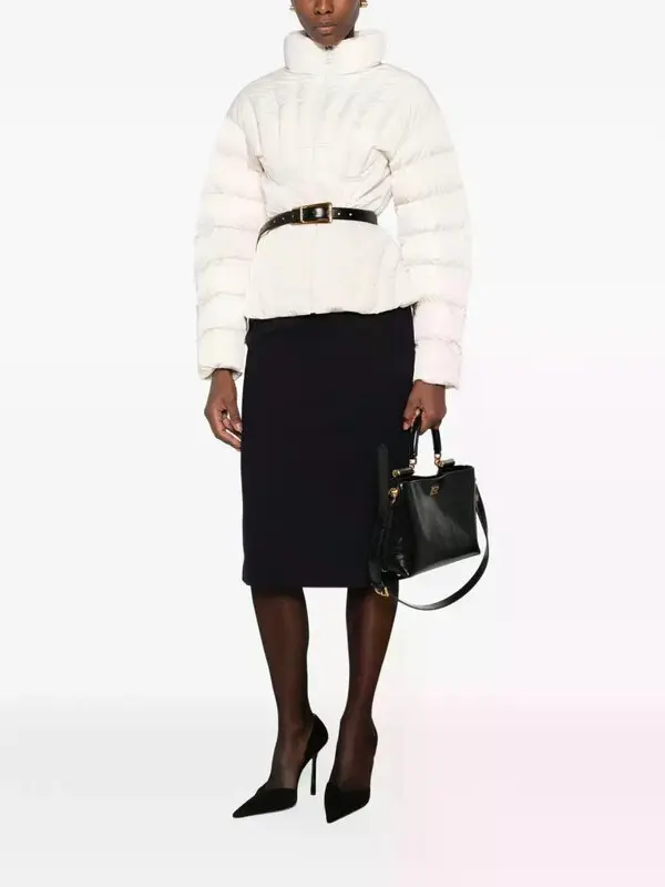 Elisabetta Franchi Quilted High-neck Jacket - Neutrals