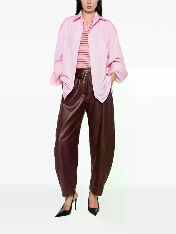 Imperial Belted Faux-leather Trousers