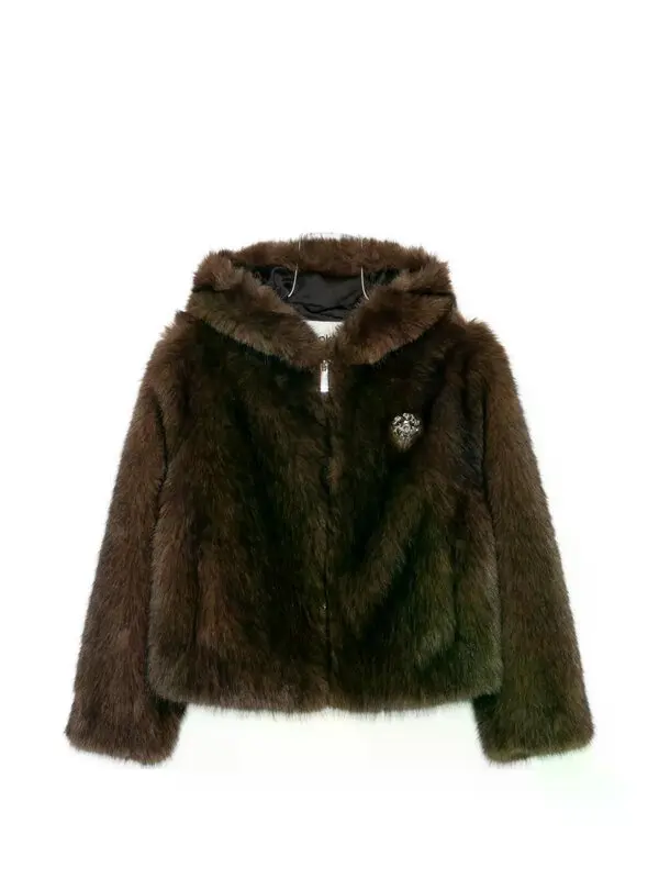 Maje Hooded Faux-fur Coat