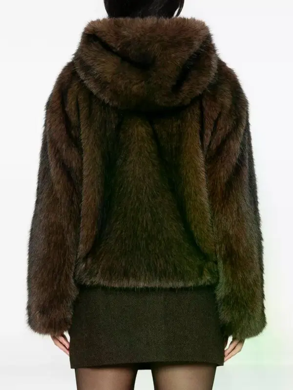 Maje Hooded Faux-fur Coat