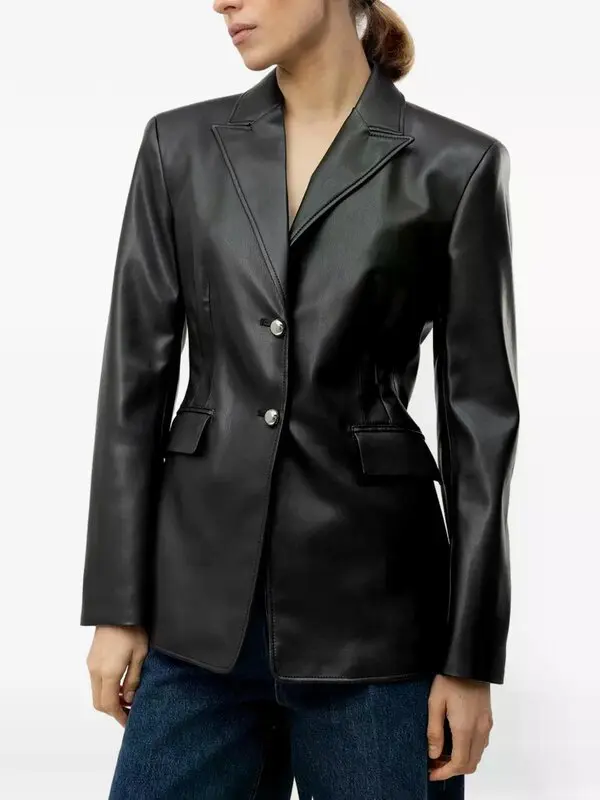 Hugo Regular-fit Blazer In Faux Leather