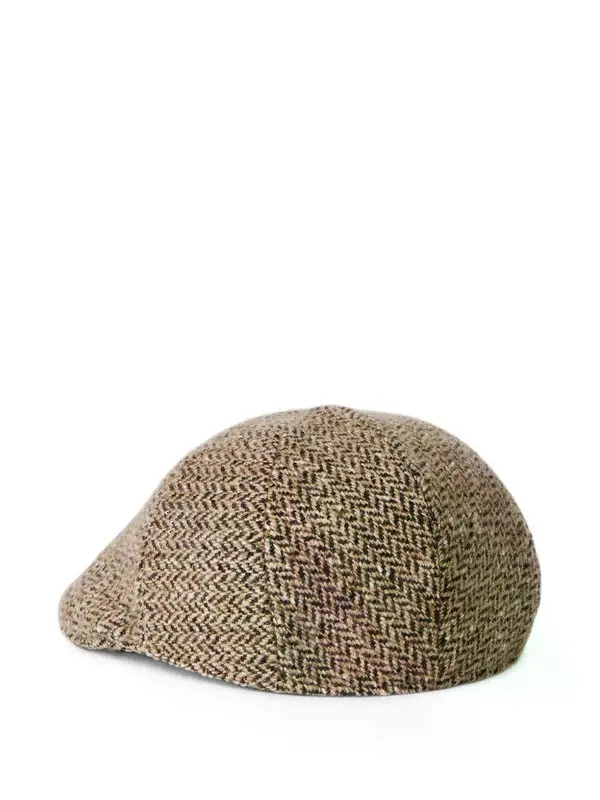 Brunello Cucinelli Dazzling & Sparkling Virgin Wool Chevron Flat Hat