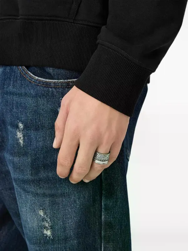 MAISON MARGIELA Floral-engraved Layered Ring