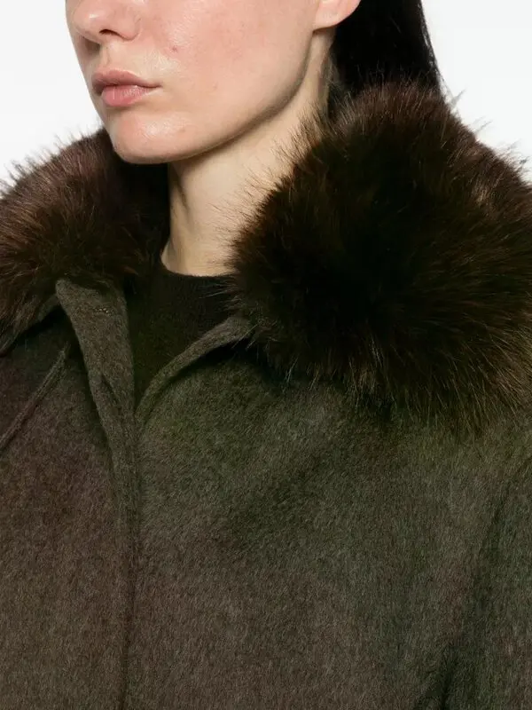 Maje Faux-fur Collar Single-breasted Coat