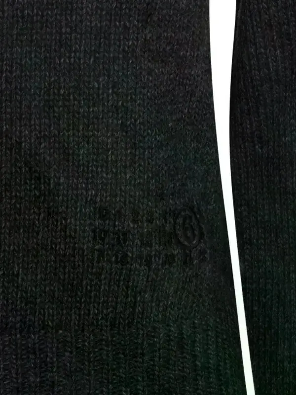 MAISON MARGIELA Logo-embroidered Crew Neck Sweater - Black