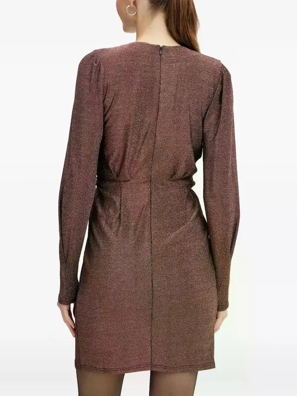 MORGAN Rnino Metallic-effect Wrap-style Mini Dress