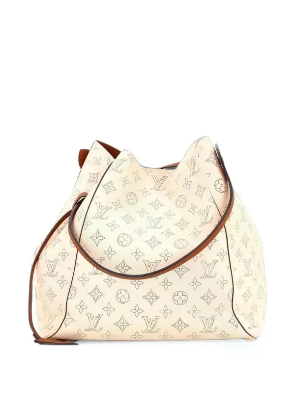 LOUIS VUITTON Hina Handbag Mahina Leather Mm Shoulder Bag - Neutrals