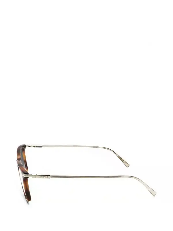 FERRAGAMO Tortoiseshell-effect Rectangle-frame Glasses - Brown