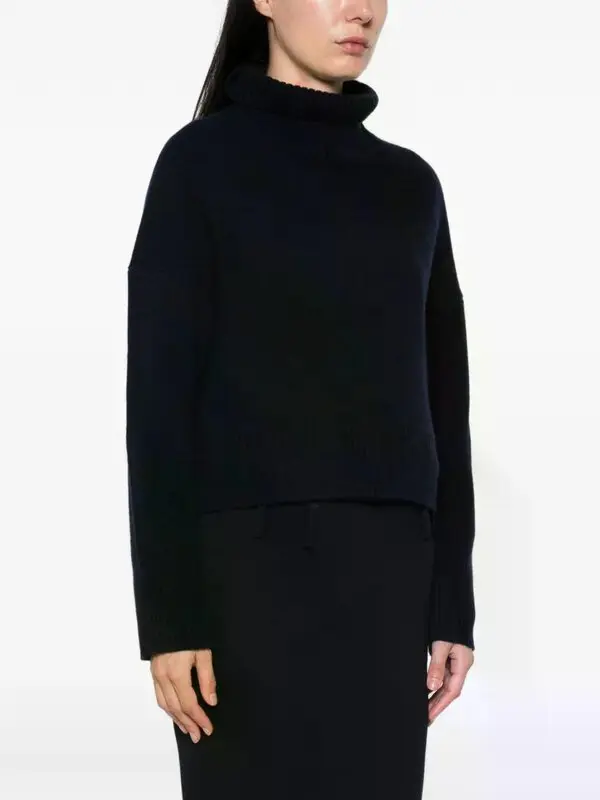 Maje Navy Roll Neck Knitted Sweater