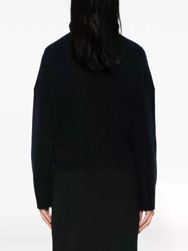 Maje Navy Roll Neck Knitted Sweater