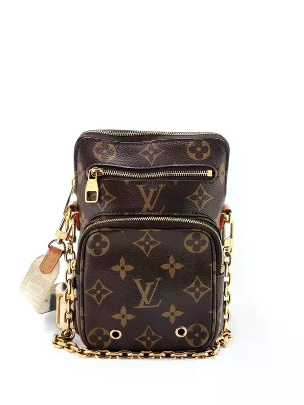 LOUIS VUITTON Utility Phone Sleeve Bag Monogram Canvas Crossbody Bag - Brown