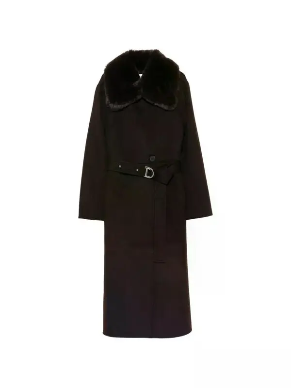 Maje Faux-fur Collar Belted Coat