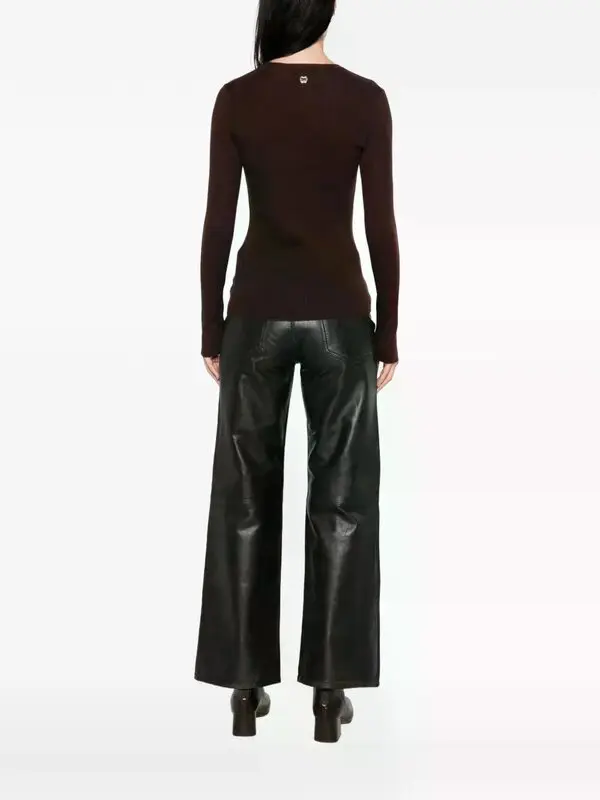 Maje Ribbed-knit Crew Neck Long-sleeve Sweater