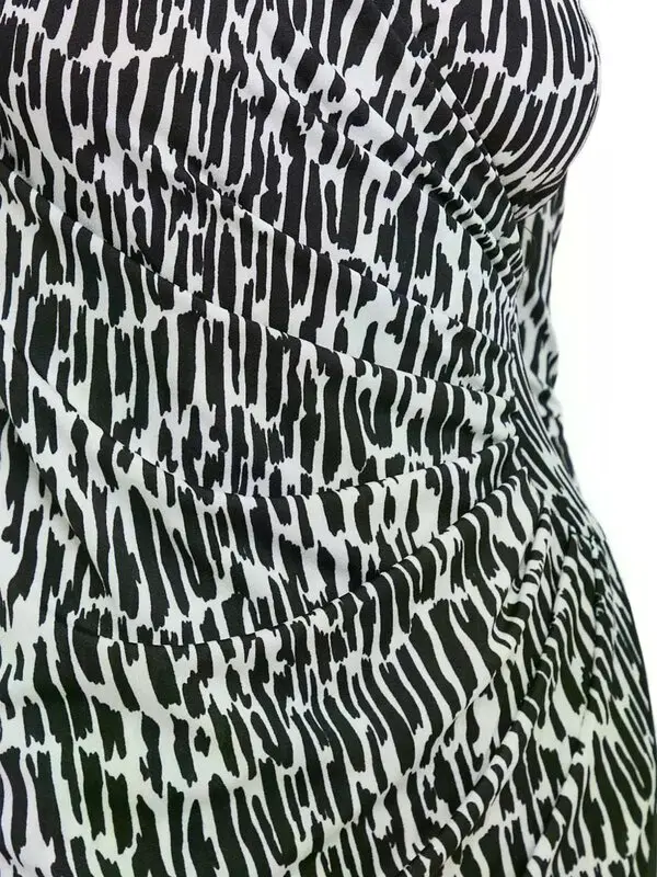 MORGAN Abstract-print Ruched Mini Dress
