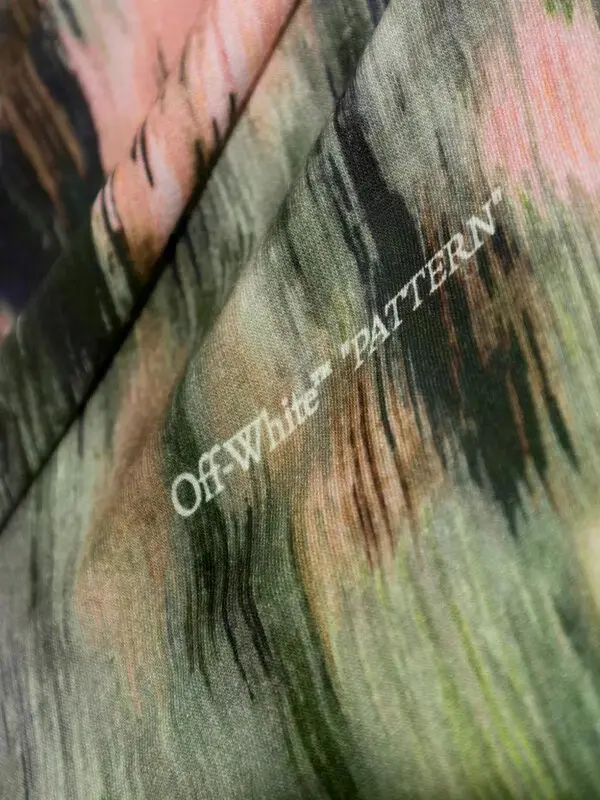Off-White Abstract-print Ruched Midi Dress