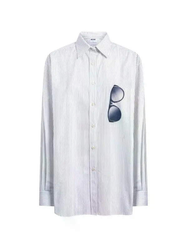 Moschino Printed Cotton Poplin Shirt - White
