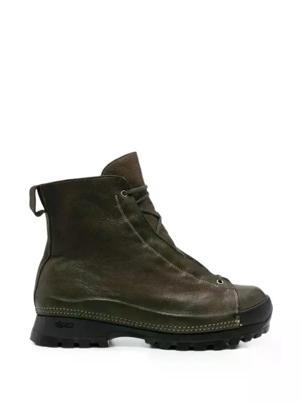 Guidi Leather Lace-up Hiking Boots - Green