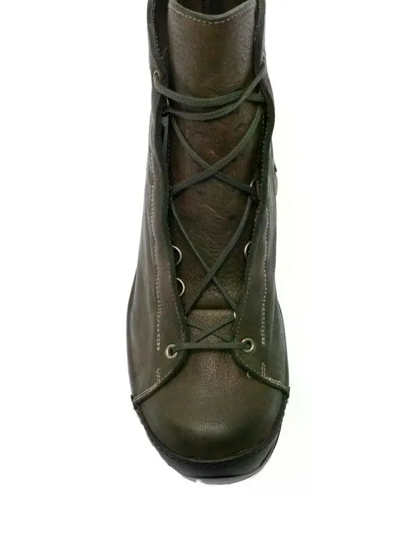 Guidi Leather Lace-up Hiking Boots - Green