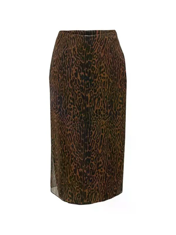 Carolina Herrera Leopard-print Silk Midi Skirt