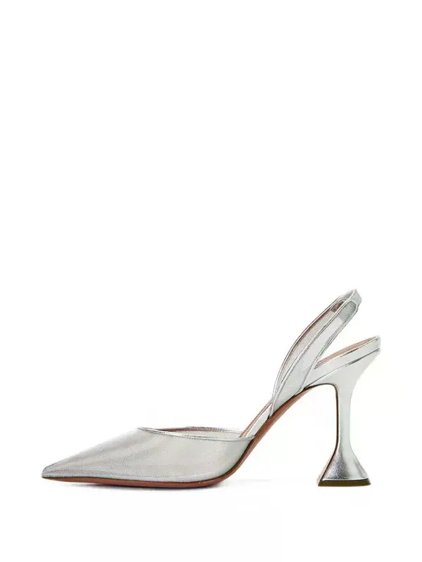 Amina Muaddi Holli Mesh Slingback Pumps
