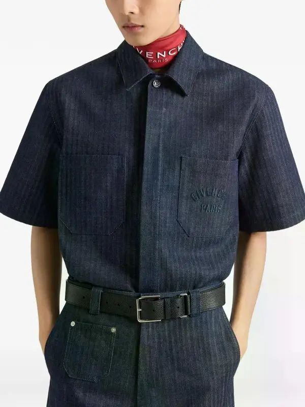 Givenchy Herringbone-denim Shirt