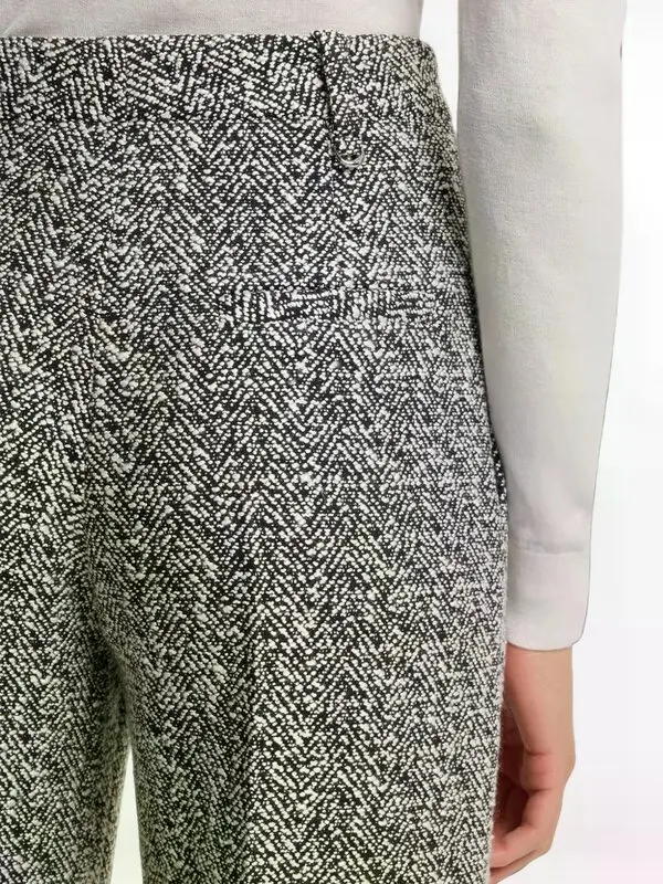 Hugo Regular-fit Stretch Herringbone Wide-leg Trousers - Grey