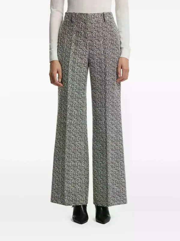 Hugo Regular-fit Stretch Herringbone Wide-leg Trousers