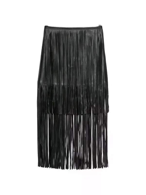 Maje Fringe-detail Midi Skirt