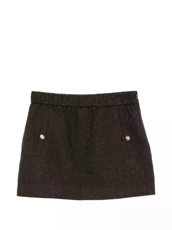 Maje Fringe Detail Tiered Midi Skirt - Brown