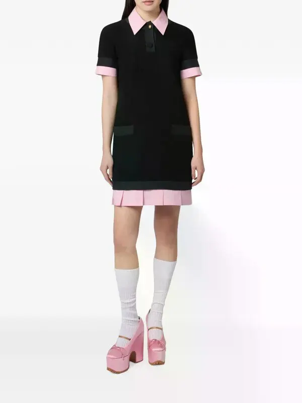 Moschino Bouclé Wool Dress With Contrast Collar