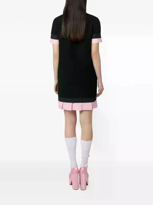 Moschino Bouclé Wool Dress With Contrast Collar