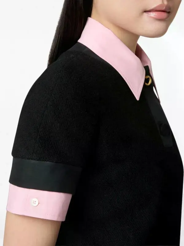 Moschino Bouclé Wool Dress With Contrast Collar