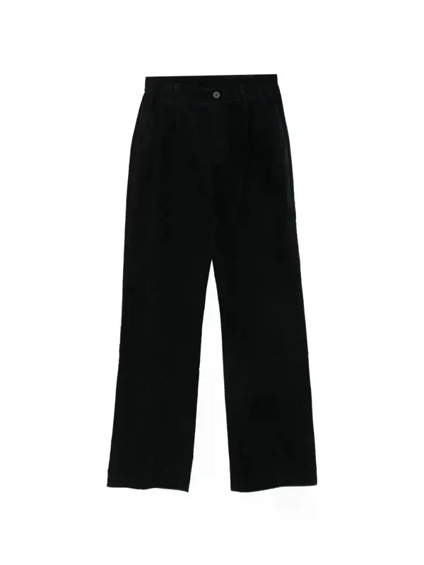 PRIVATE 0204 Corduroy Straight-leg Trousers - Black