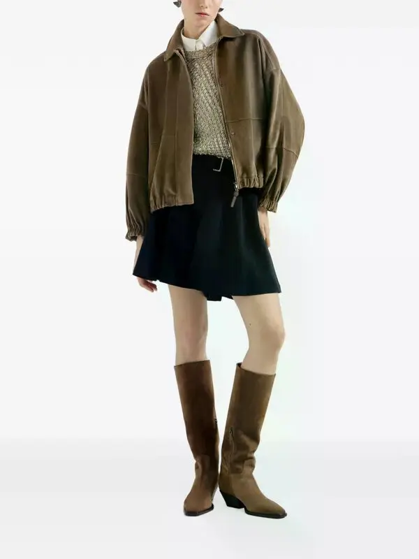Brunello Cucinelli Monili Chevron Shorts With Belt