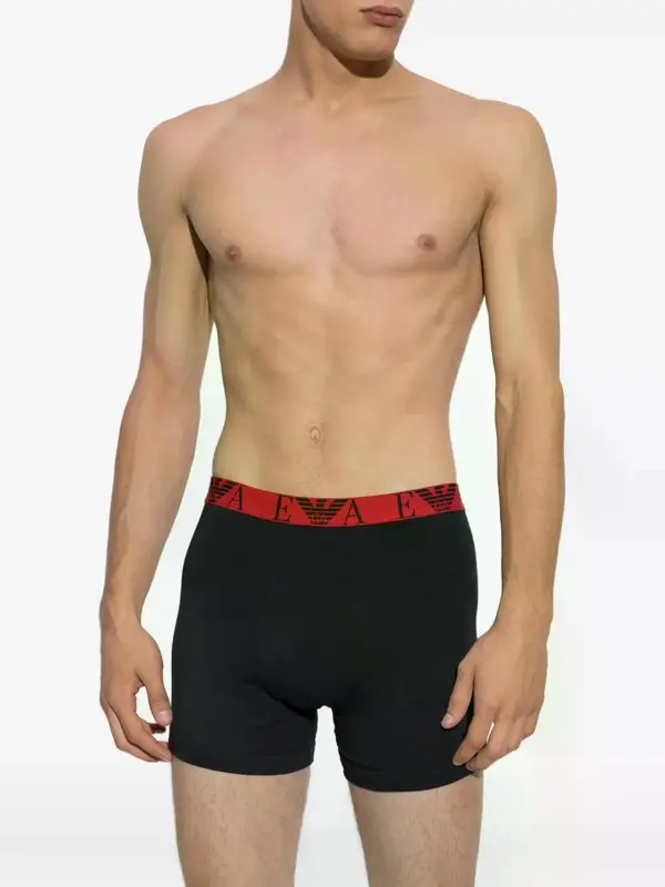 Emporio Armani Logo-waistband Boxers - Black