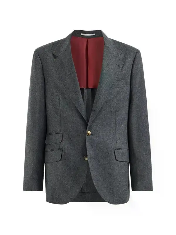 Brunello Cucinelli Virgin-wool Flannel Deconstructed Cavallo Blazer