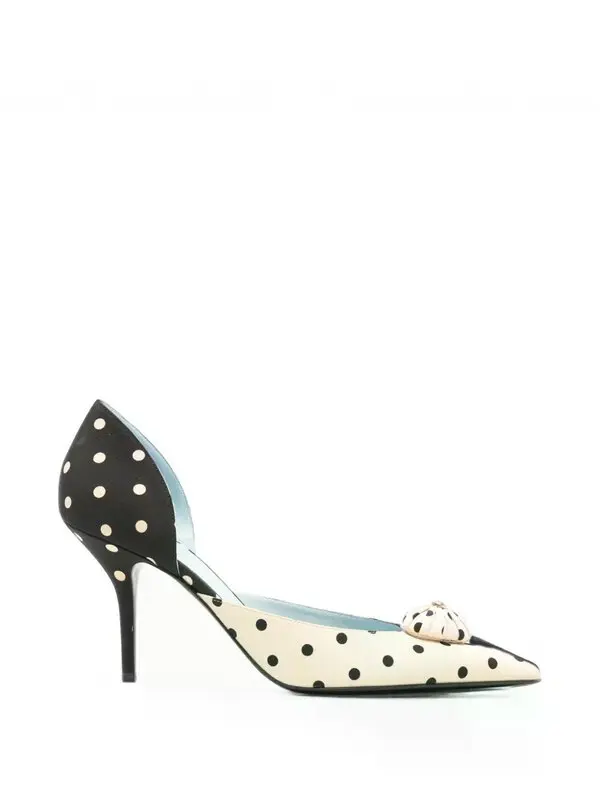 Valentino Garavani Coeur Royal Polka-dot D'orsay Pumps - Neutrals