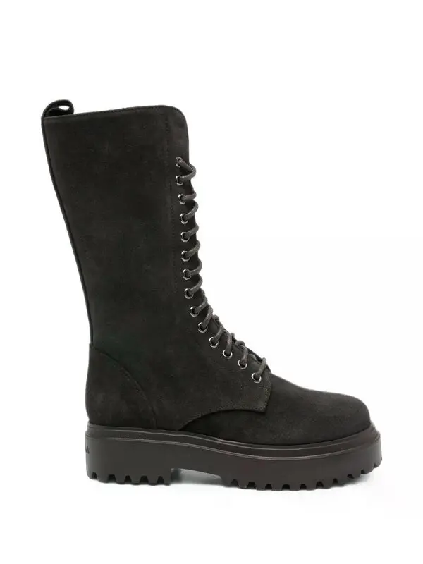 LE SILLA Lace-up Suede Boots - Brown