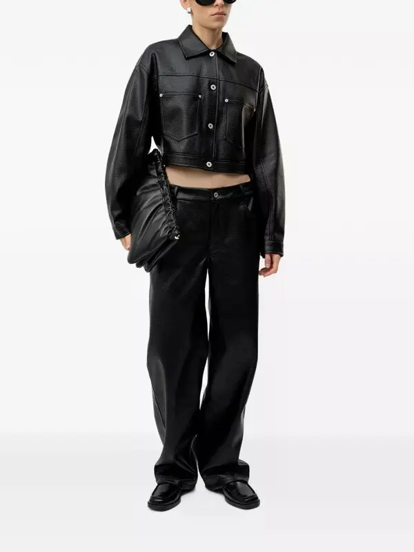 Hugo Relaxed-fit Faux Leather Trousers With Patch Pockets