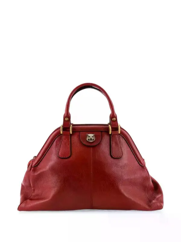 Gucci Re Top Handle Bag Leather Medium Satchel