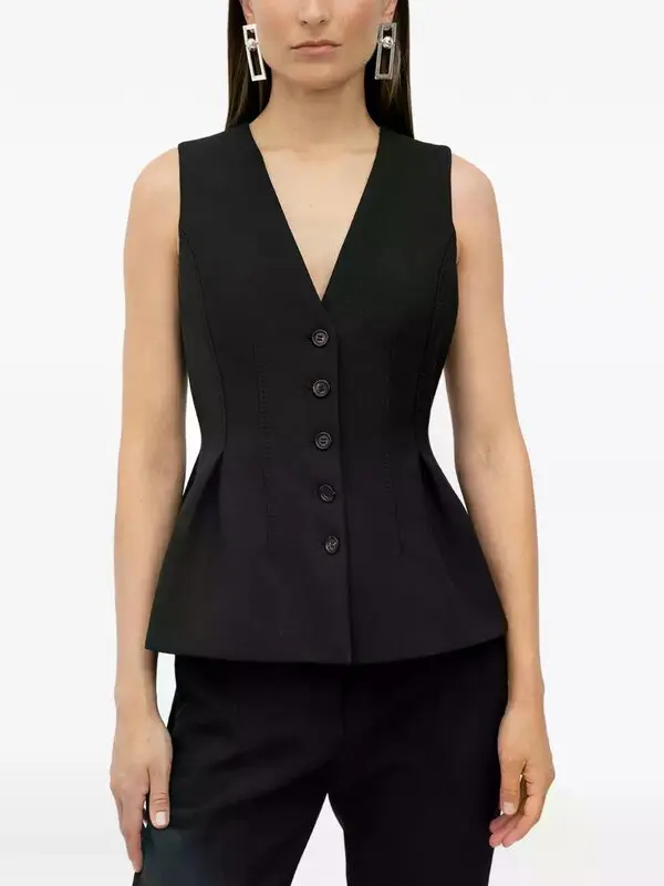 Hugo Sharp-fit Waistcoat With Peplum Hem