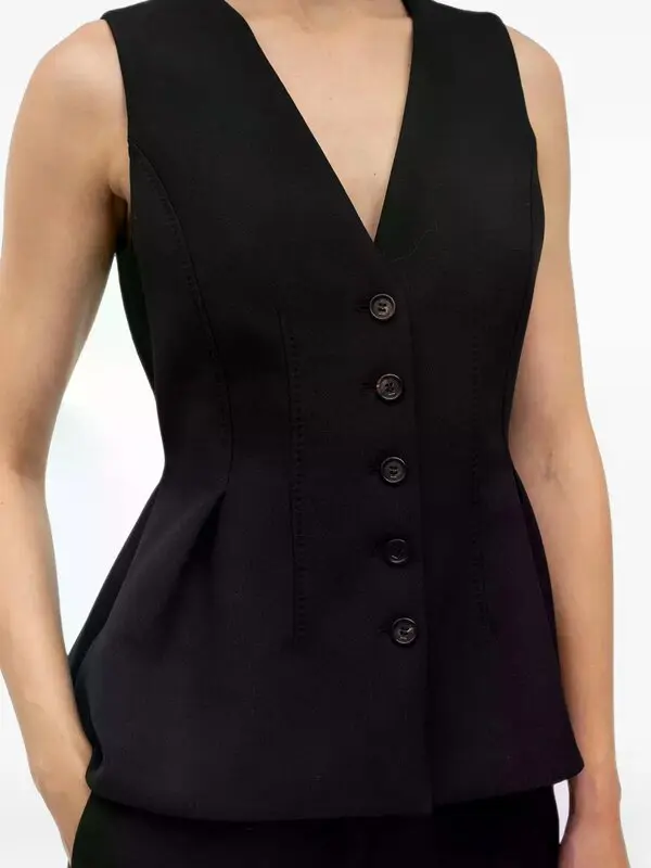Hugo Sharp-fit Waistcoat With Peplum Hem