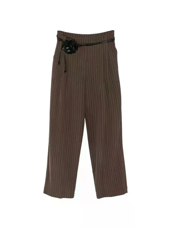 Imperial Pinstripe Pattern Pleated Trousers
