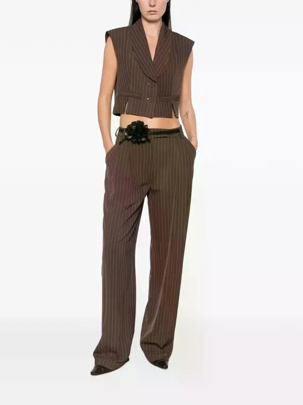 Imperial Pinstripe Pattern Pleated Trousers