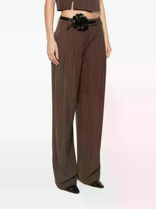Imperial Pinstripe Pattern Pleated Trousers
