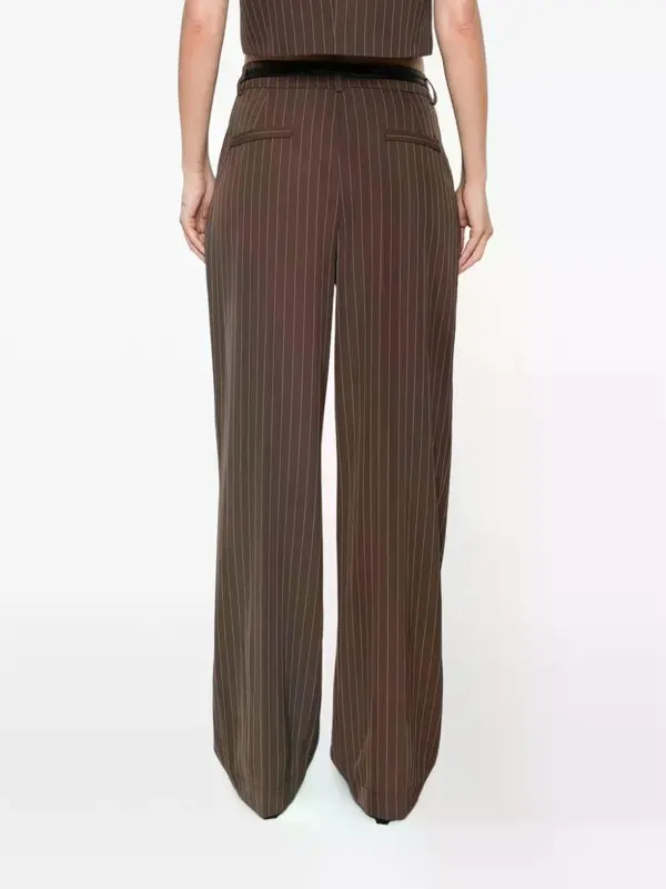 Imperial Pinstripe Pattern Pleated Trousers