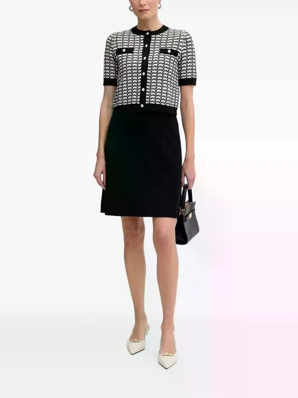 MORGAN Check-pattern Cardigan-layer Mini Dress