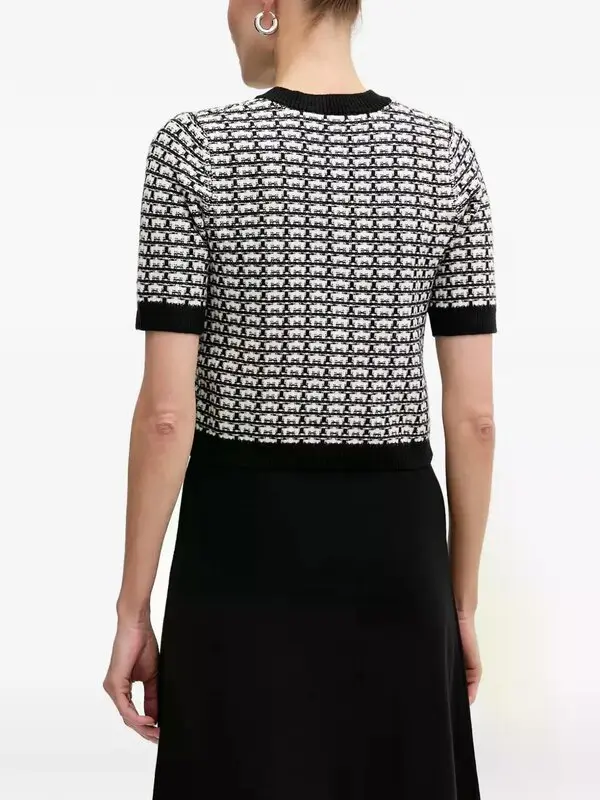MORGAN Check-pattern Cardigan-layer Mini Dress